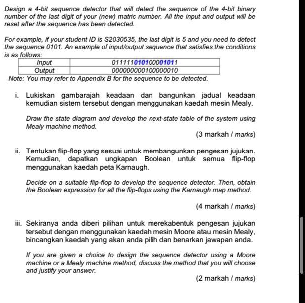 Solved Sequence To Be Detected 1001 Design A 4 Bit Sequence Detector That Will Detect The
