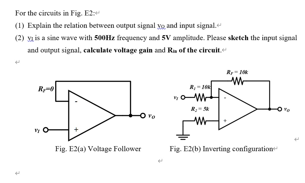 SOLVED: For the circuits in Fig. E2: (1) Explain the relation between ...