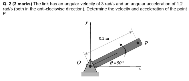 SOLVED: Q.2(2 marks) The link has an angular velocity of 3 rad/s and an ...