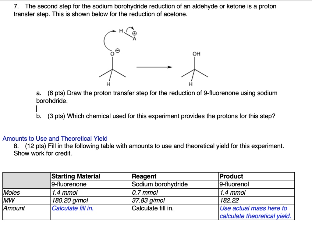 the second step for the sodium borohydride reduction of an aldehyde or ...