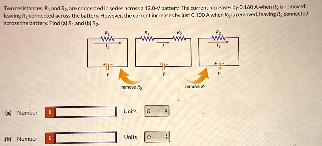 two resistances r1 and r2 are connected in series across a 120 v ...