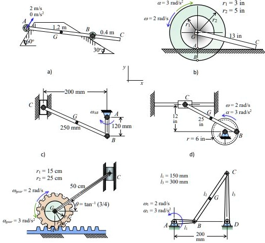 SOLVED: Several configurations of mechanisms and machines are shown in ...
