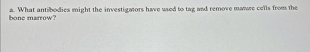 SOLVED: a. What antibodies might the investigators have used to tag and ...