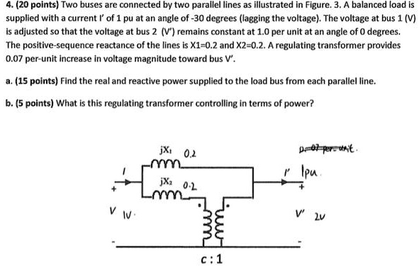 SOLVED: Two buses are connected by two parallel lines as illustrated in Figure 3. A balanced ...