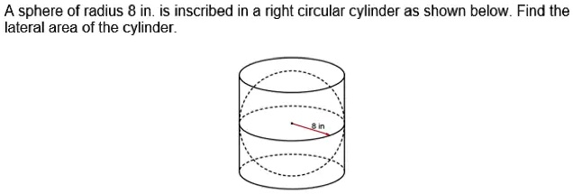 SOLVED: A sphere of radius 8 in. is inscribed in a right circular ...