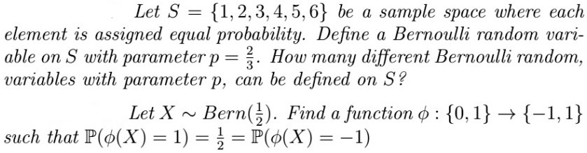 SOLVED: Let S = 1,2,3,4,5,6 be sample space where each element is assigned equal probability ...