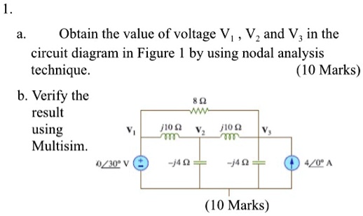 1. a. Obtain the value of voltage V1, V2 and V3 in the circuit diagram ...