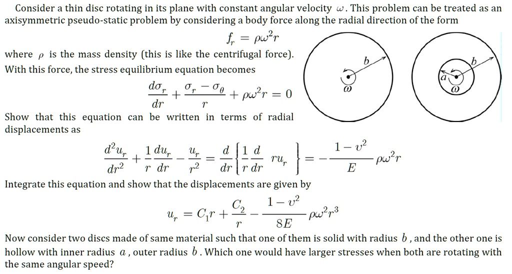 Consider a thin disc rotating in its plane with constant angular ...