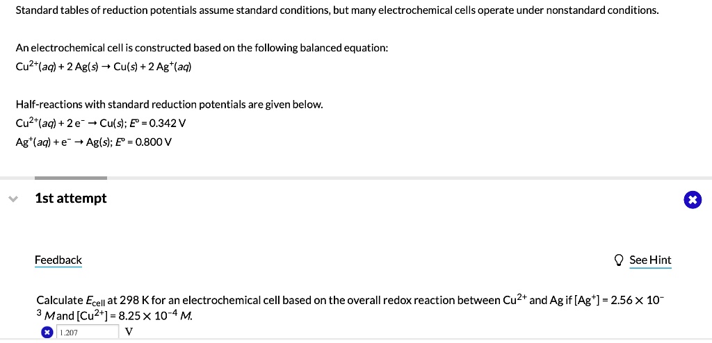 standard tables of reduction potentials assume standar conditions but ...