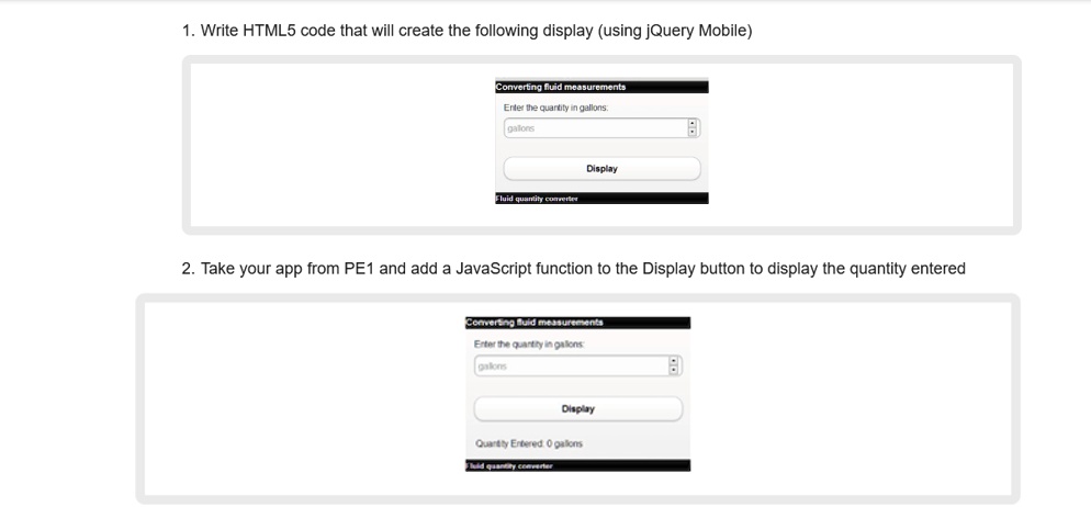 Solved Texts 1 Write Html5 Code That Will Create The Following Display Using Jquery Mobile 2998