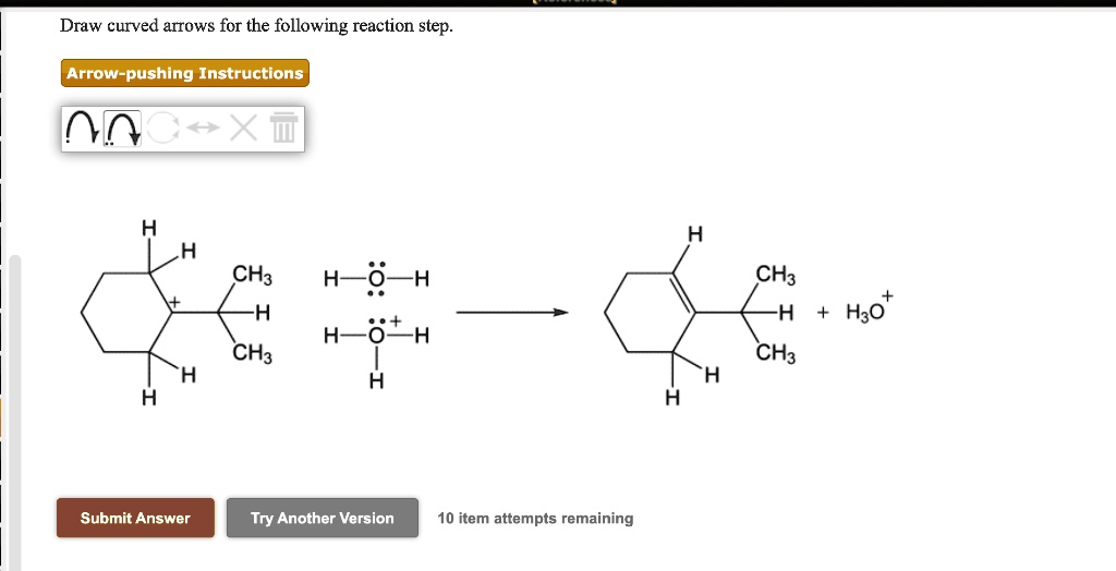 SOLVED:Draw curved arrows for the following reaction step: Arrow-pushing Instructions on 3+X H-8 ...