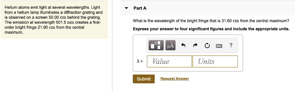 SOLVED:Helium atoms emit light at several wavelengths. Light trom ...