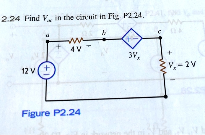 SOLVED: Basic Engineering Circuit Analysis 2.24 Find Vac in the circuit in Fig. P2.24. P241, b c ...