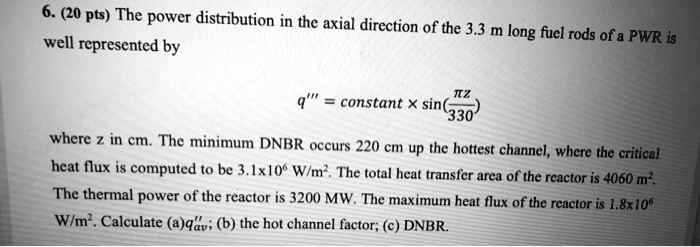 SOLVED: The power distribution in the axial direction of the 3.3 m long ...
