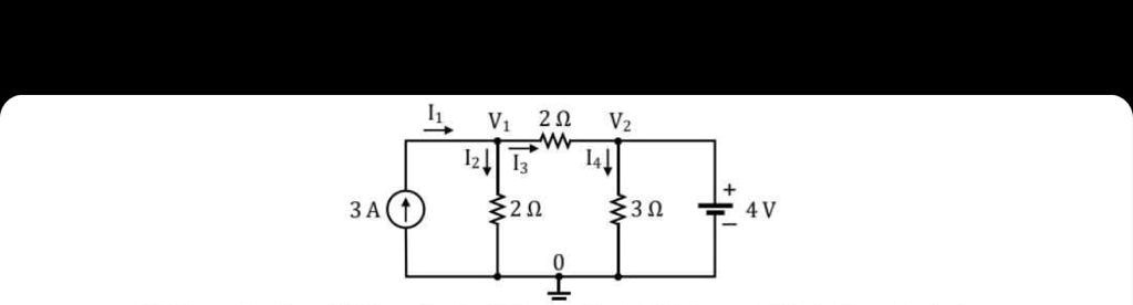 SOLVED: Find the node voltages V1 and V2 in the circuit given in the figure. Calculate the power ...