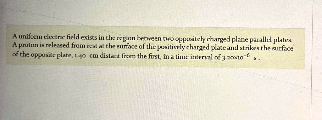 A Uniform Electric Field Exists In The Region Between Two Oppositely