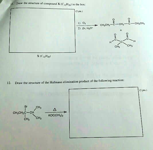 SOLVED: ' Draw the structure of compound X (C12H20) in the box: Draw ...