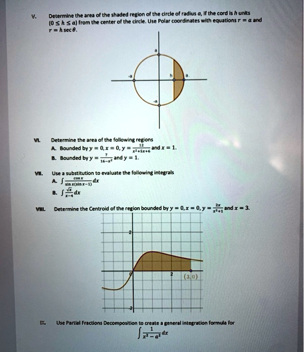 Solved Determine The Area 0f The Shaded Region Ol The Circle Ol Radius
