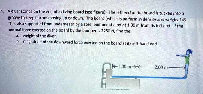 SOLVED: A diver stands on the end of a diving board (see figure). The ...