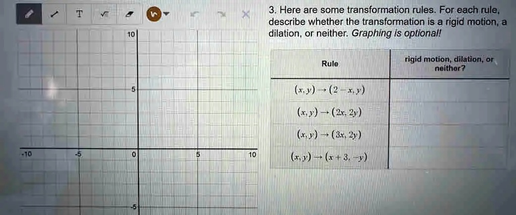 SOLVED: Here are some transformation rules: For each rule, describe ...