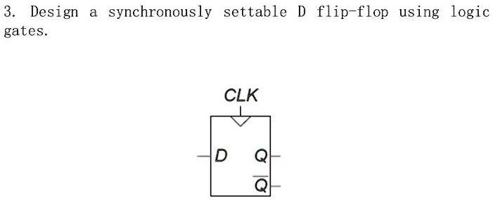 Solved 3 Design A Synchronously Settable D Flip Flop Using Logic 2074