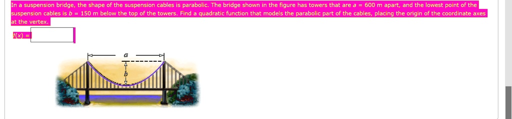 suspension bridge the shape of the suspension cables parabolic the ...