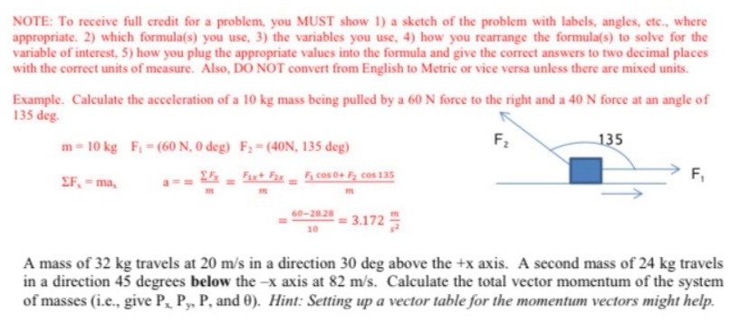 SOLVED: NOTE: To receive full credit for a problem, you MUST show 1) a ...
