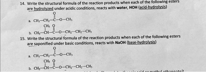 14. Write the structural formula of the reaction products when each of ...