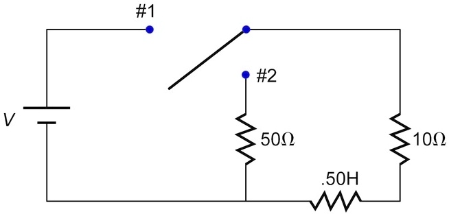 SOLVED: In the figure, the switch is connected to position #1 for a ...