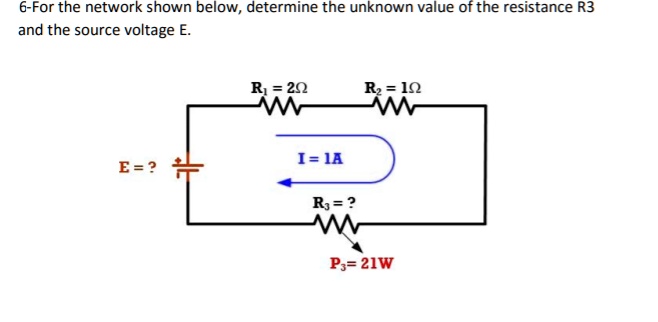 SOLVED: For the network shown below, determine the unknown value of the resistance R3 and the ...