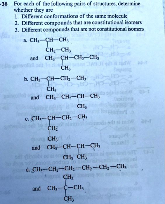 SOLVED: -36 For each of the following pairs of structures, determine ...