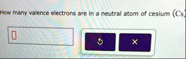 how many valence electrons are in a neutral atom of cesium cs 44053