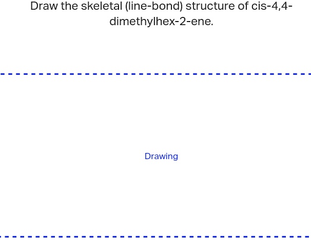 SOLVED: Draw the skeletal (line-bond) structure of cis-4,4- dimethylhex ...