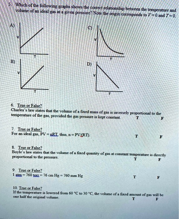 5. Which of the following graphs shows the correct relationship between ...