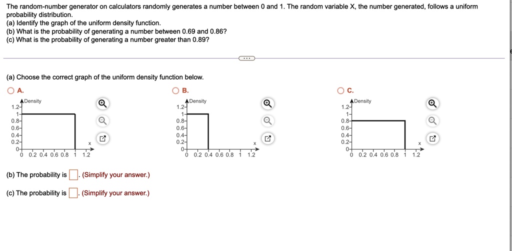 Solved The Random Number Enerator On Calculators Randomly Generates 8410