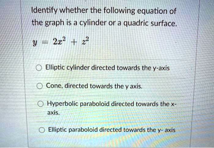 SOLVED: Identify whether the following equation of the graph is a ...