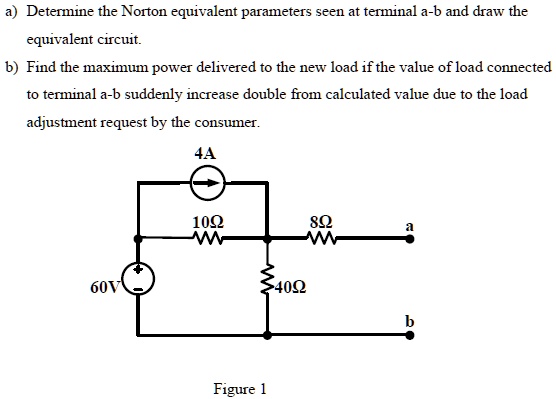 SOLVED: a) Determine the Norton equivalent parameters seen at terminal a-b and draw the ...