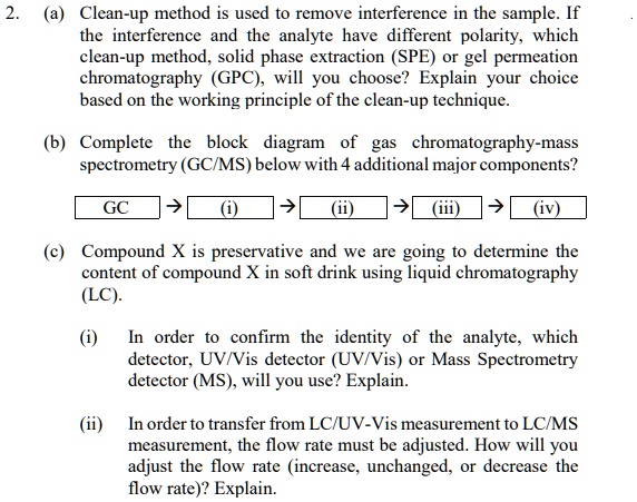SOLVED:Clean-Up method is used to remove interference in the sample: If ...