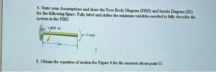 4. State your Assumptions and draw the Free Body Diagram (FBD) and Inertia Diagram (ID) for the ...
