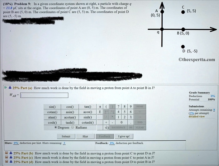 1890 prblcniu in given coordinate system shown at right particle with charge 138 uc sits the ...