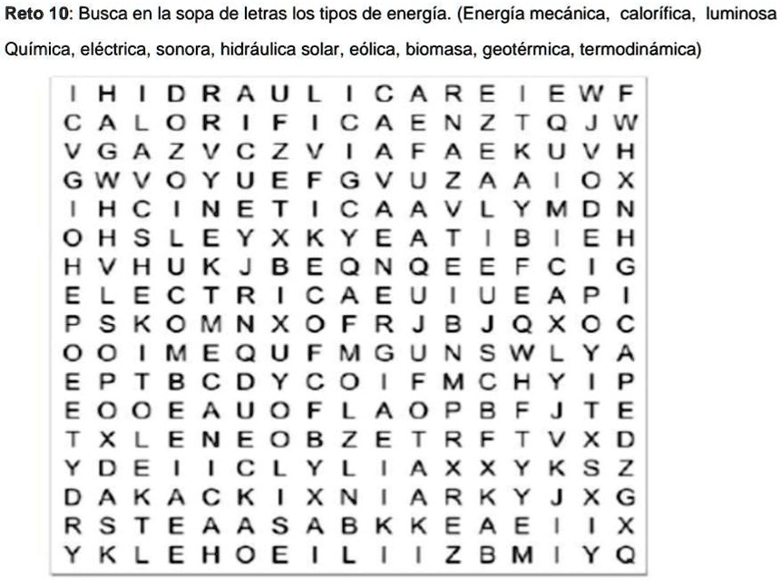 SOLVED: AYUDA ES PARA MAÑANA Reto 10: Busca en la sopa de letras los ...