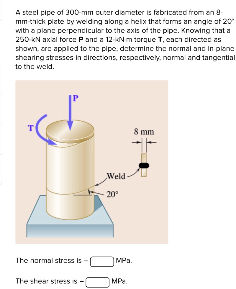 a steel pipe of 300 mm outer diameter is fabricated from an 8 mm thick ...