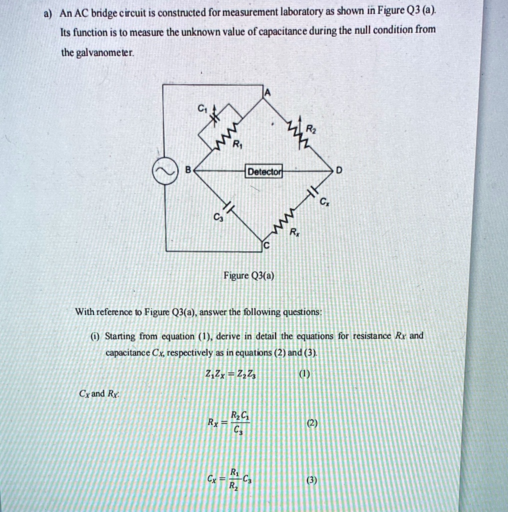 SOLVED: An AC bridge circuit is constructed for measurement laboratory ...