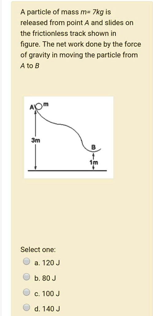 SOLVED:A particle of mass m= Zkg is released from point A and slides on the frictionless track ...