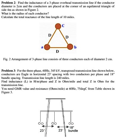 Problem 2: Find the inductance of a 3-phase overhead transmission line ...