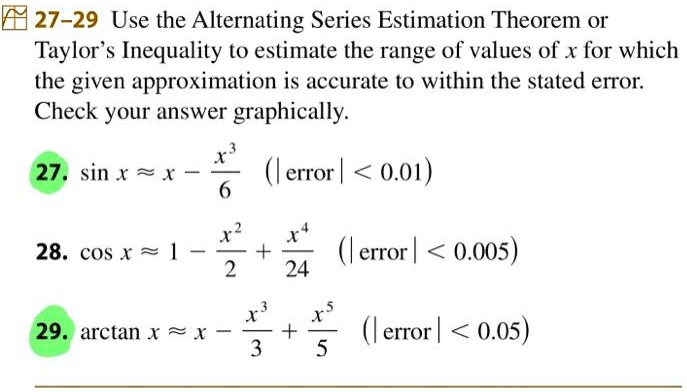 Alternating Series Estimation Theorem Alternating Series Estimation Theorem