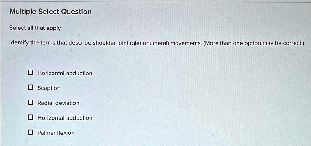 [GET ANSWER] Multiple Select Question Select all that apply Identify the terms that describe ...