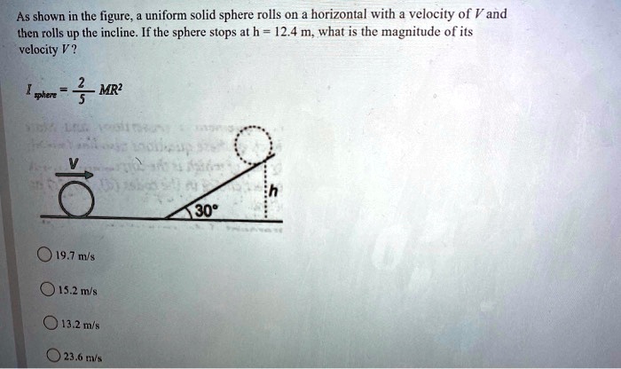 SOLVED: As shown in the figure, a uniform solid sphere rolls on a ...