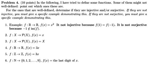 SOLVED: Problem 4 (10 points): In the following, I have tried to define ...