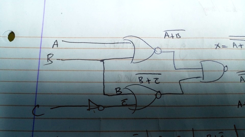 convert this logic gate diagram into a transistor diagram and write the ...